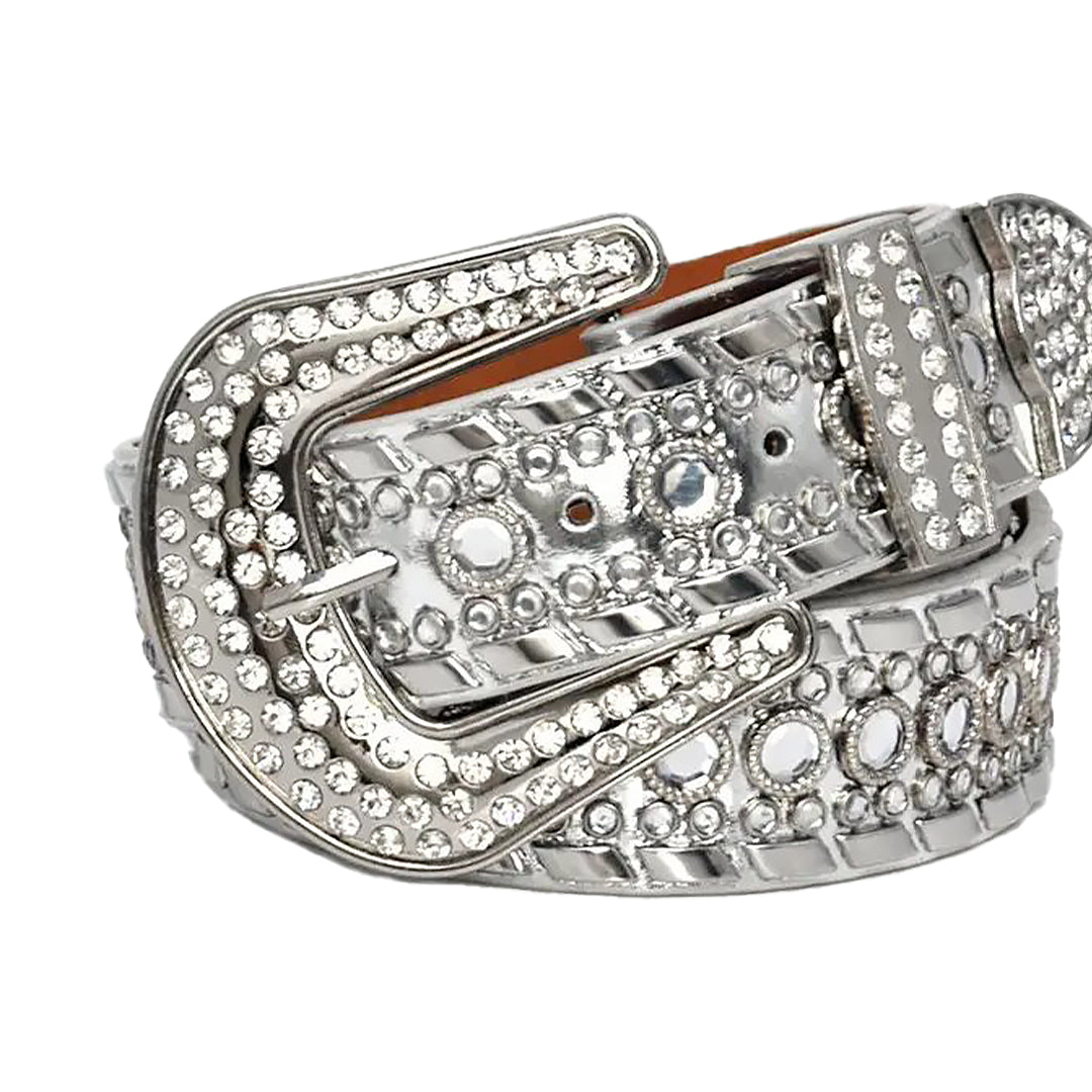 Silver Rhinestone Belts – Crystal Shine, Cool Edge, Free Shipping